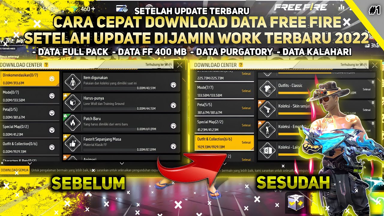 CARA CEPAT DOWNLOAD DATA FREE FIRE SETELAH UPDATE | DATA FF FULL EXPANSION PACK - YouTube