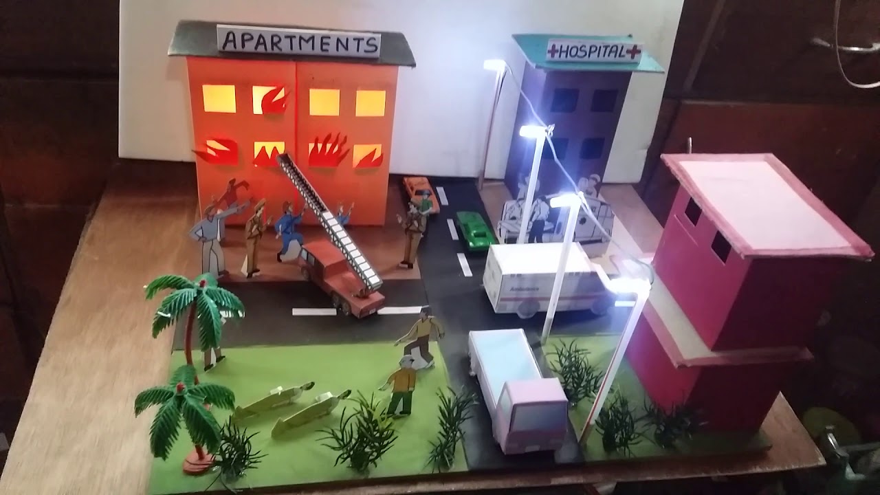House on fire working model - YouTube