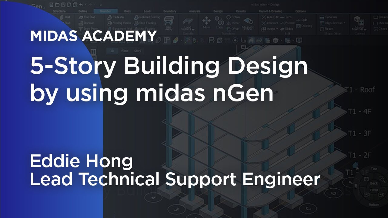 5- Story Building Design by using midas nGen | Building Design ...