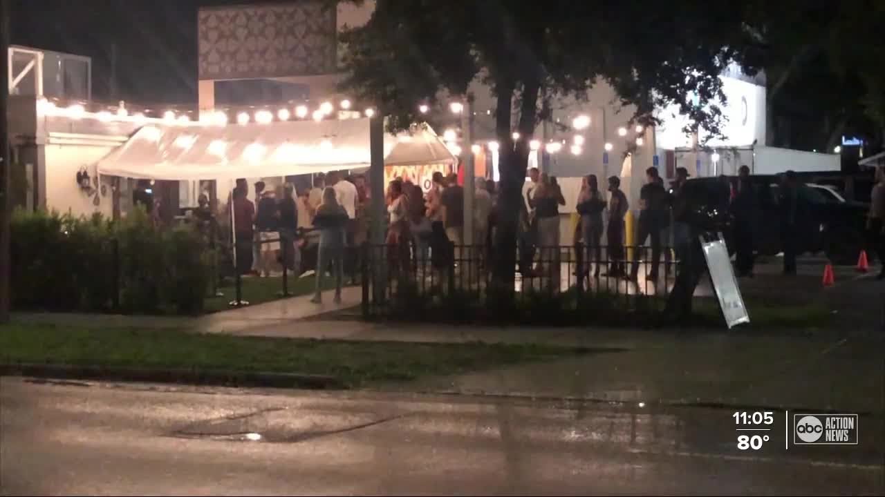Video shows large, late-night crowd outside Tampa bar - YouTube