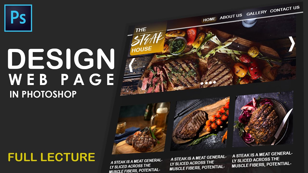 Learn how to design a Web page in Adobe Photoshop CC | Full Lecture ...
