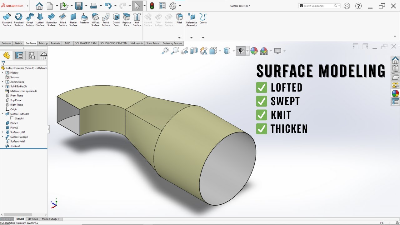 SolidWorks Surface Features Made Easy: Loft, Sweep, Knit, and More ...