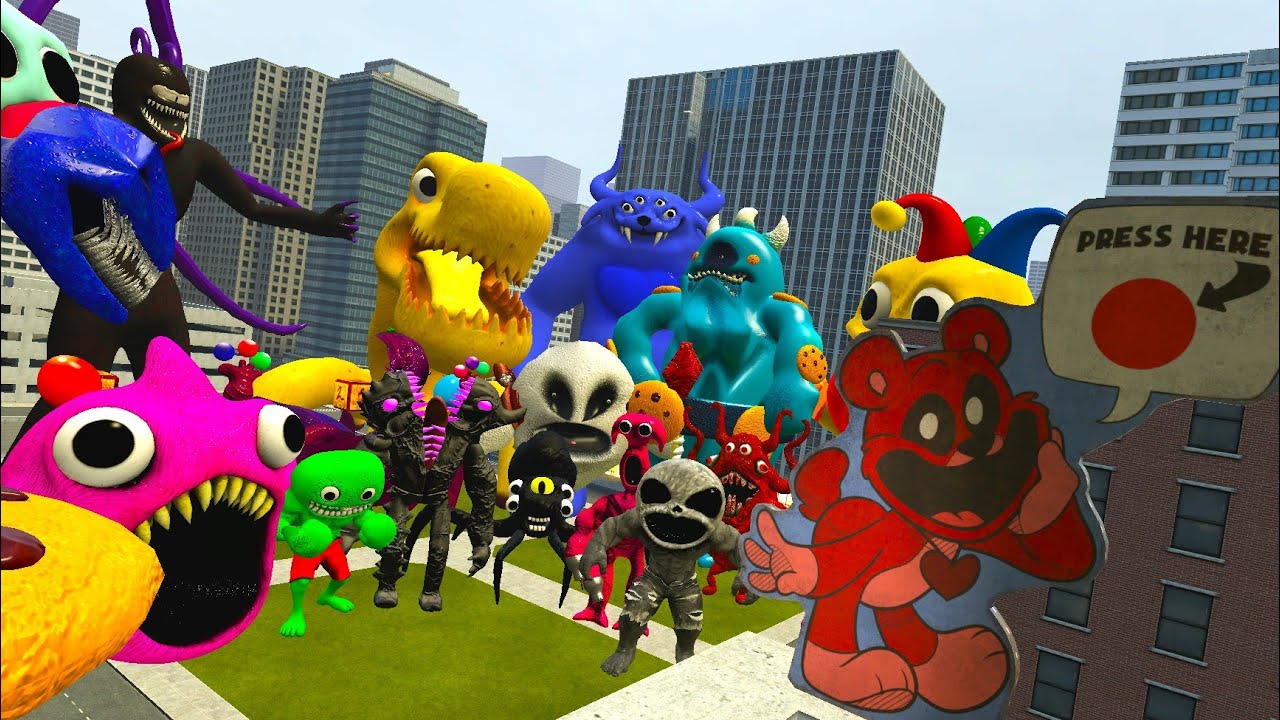 ALL GIANT SMILING CRITTERS vs GARTEN OF BANBAN 7 in gmod - YouTube