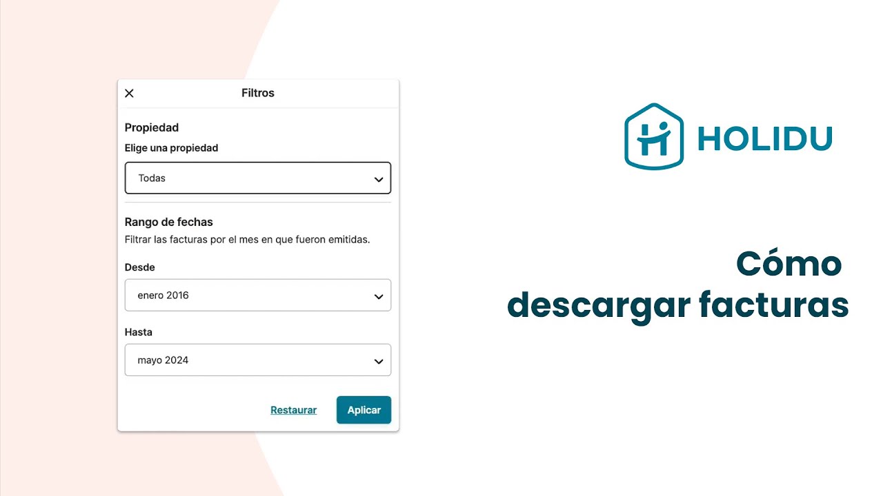 Tutorial de Holidu (ES) - Cómo descargar facturas - YouTube