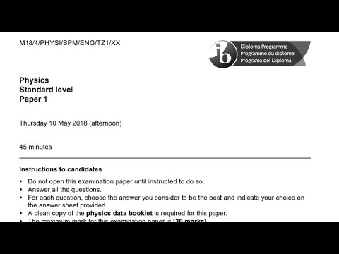 IB Physics: Past Paper: May 2018: SL Paper 1: Page 11 - YouTube