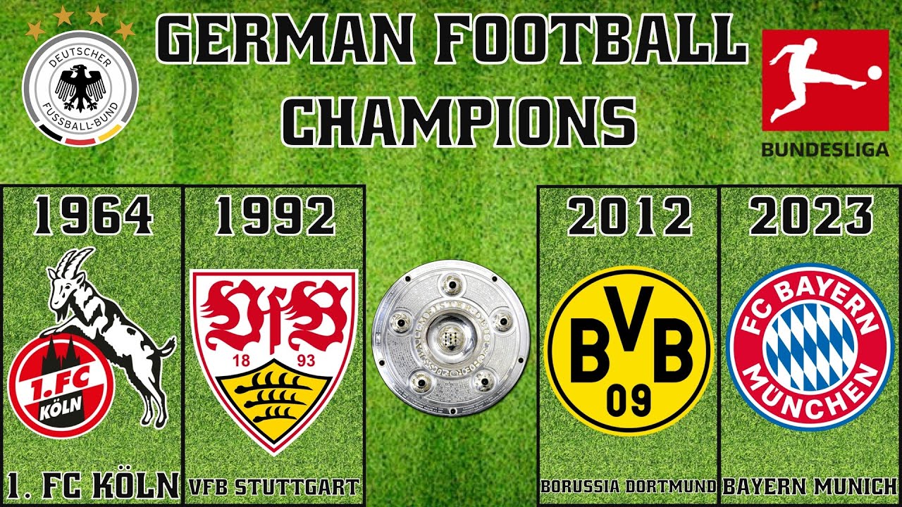 German Football Champions / From 1964 To 2023 / Bundesliga Winners ...