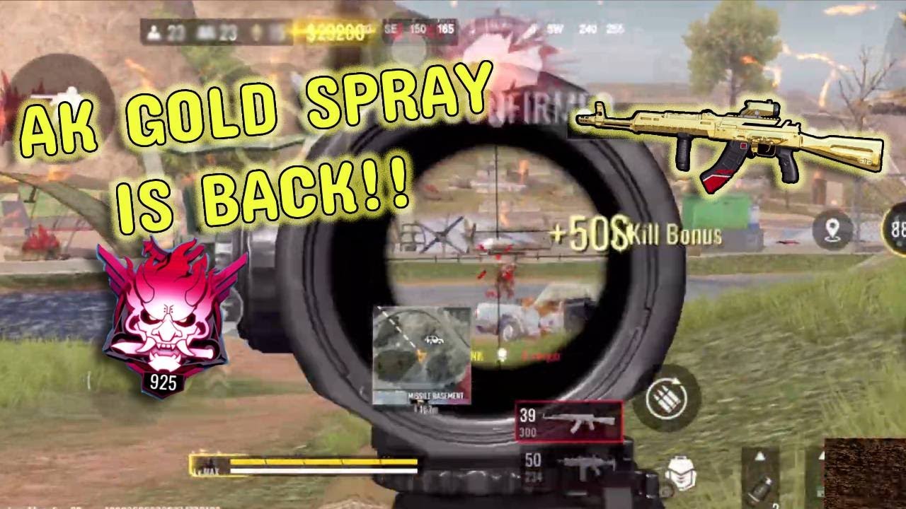 SOLO RANKED IM BACK WITH AK GOLD SPRAY + 4X SCOPE!!! THIS GUN ...