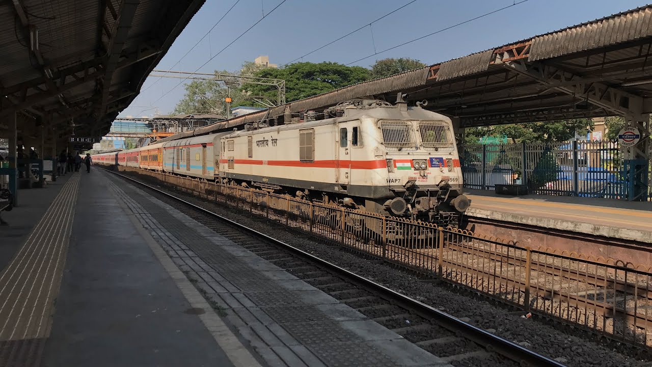 BRC WAP-7 hauled with Paschim SF Express and Karnavati Express crossing ...
