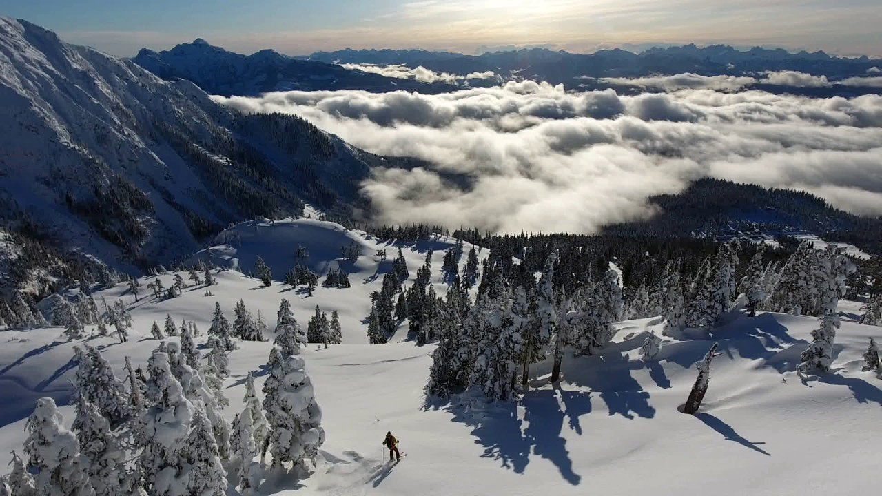 Mount Cain powder day with a drone - YouTube