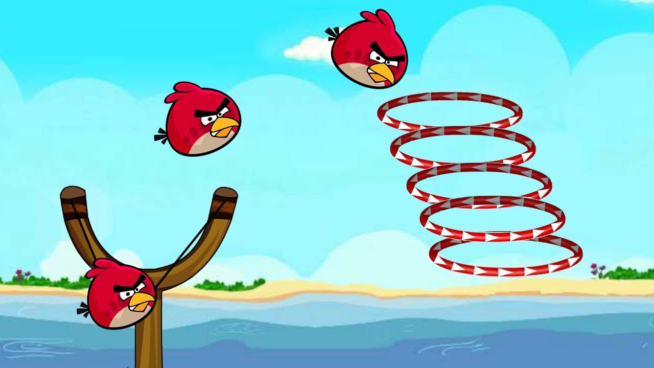 Angry Birds Sling Shot Fun 2 - TAKE THE RED BIRD THROUGH CIRCLE RING ...