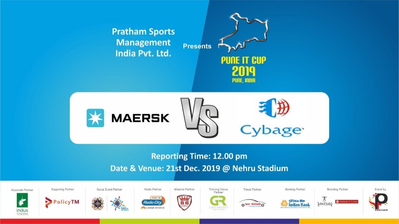 Maersk Vs Cybage | Pune IT Cup 2019 | Live Match - YouTube