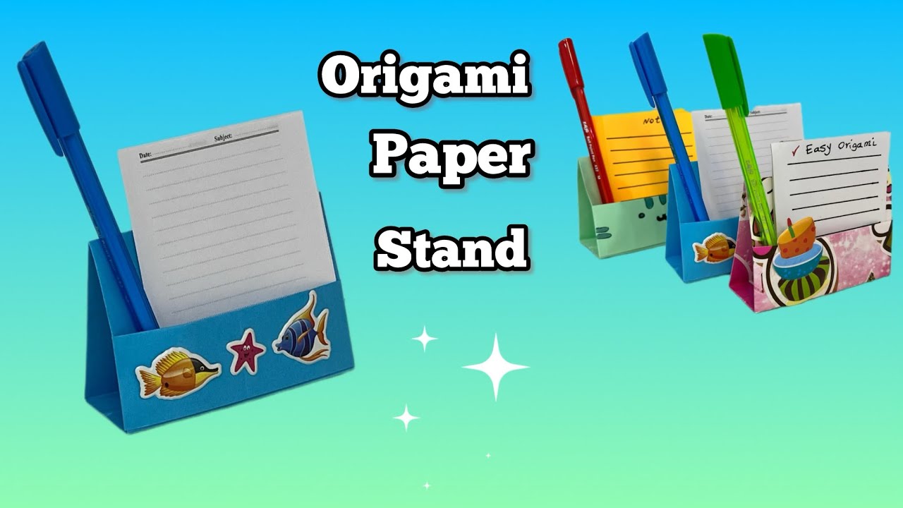 Origami paper stand out of A4 paper / How to make a paper holder 🌈 ...