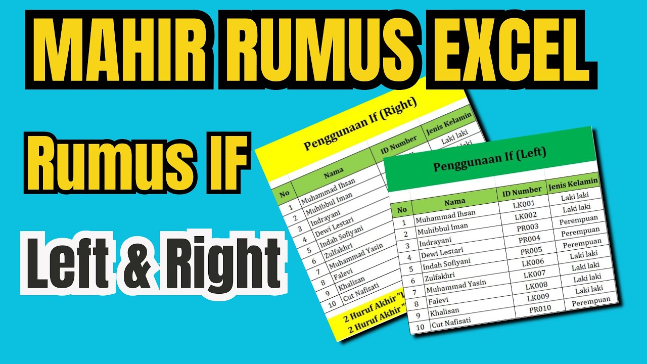 Belajar Gabungan Rumus If (Left) Dan If (Right) Pada Excel - YouTube
