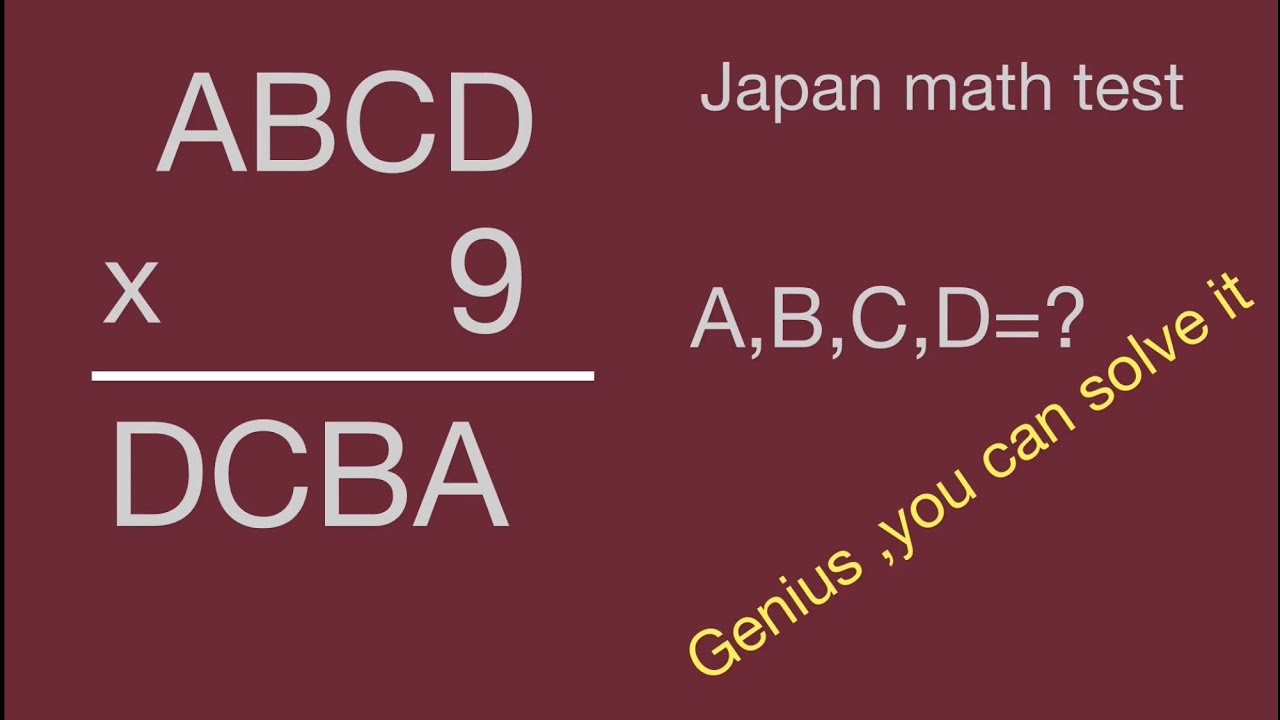 Find 9 x ABCD,4 digits number With This Fun Math Trick!find value ...