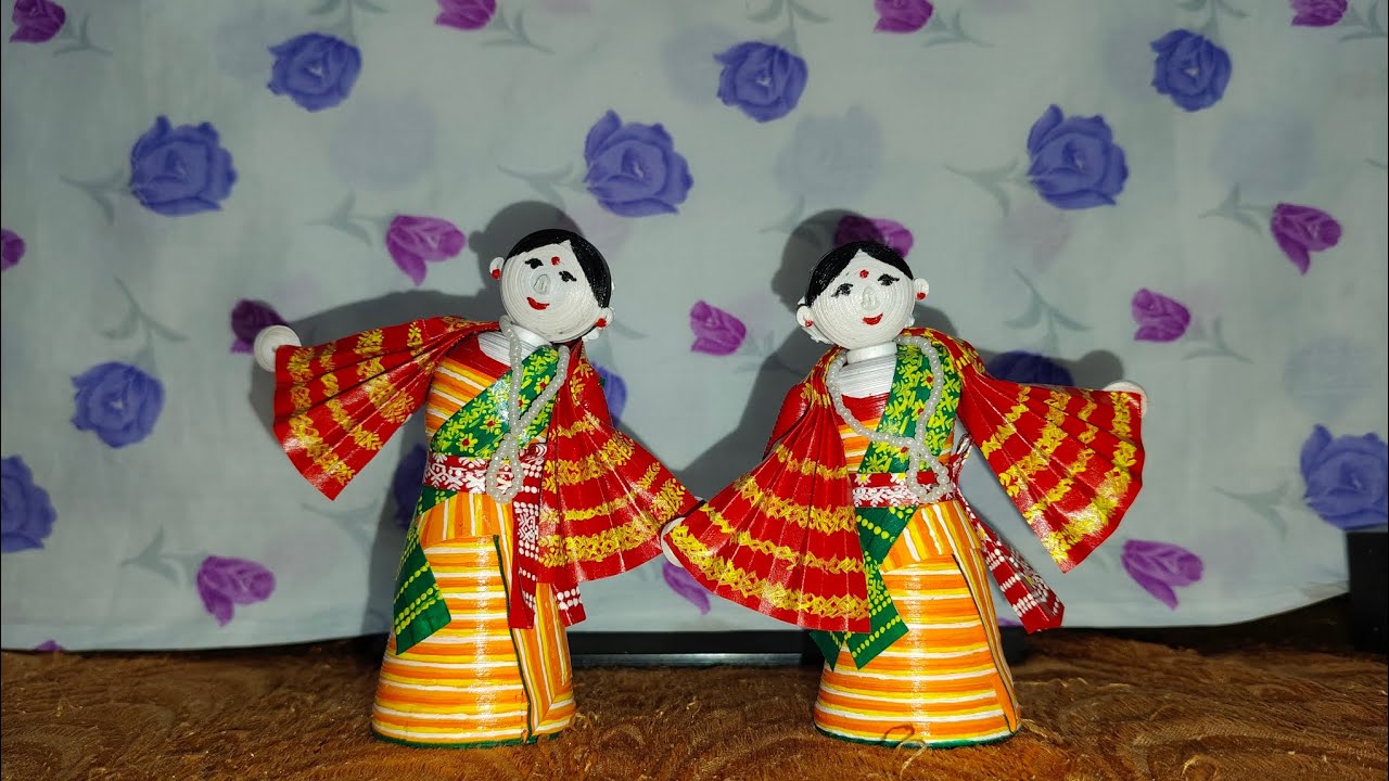Quilling Bodo Dancing Doll 🎎 - YouTube