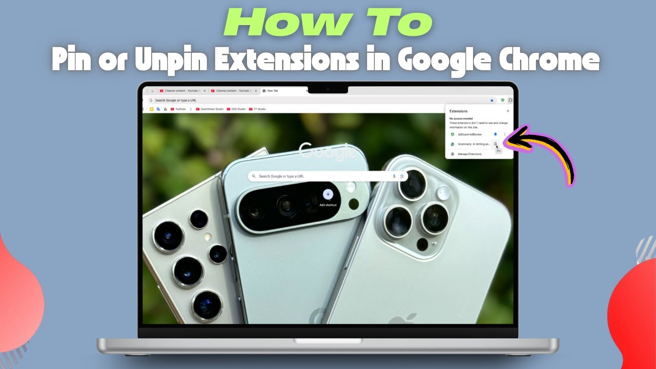 How to Pin or Unpin Extensions in Google Chrome - YouTube