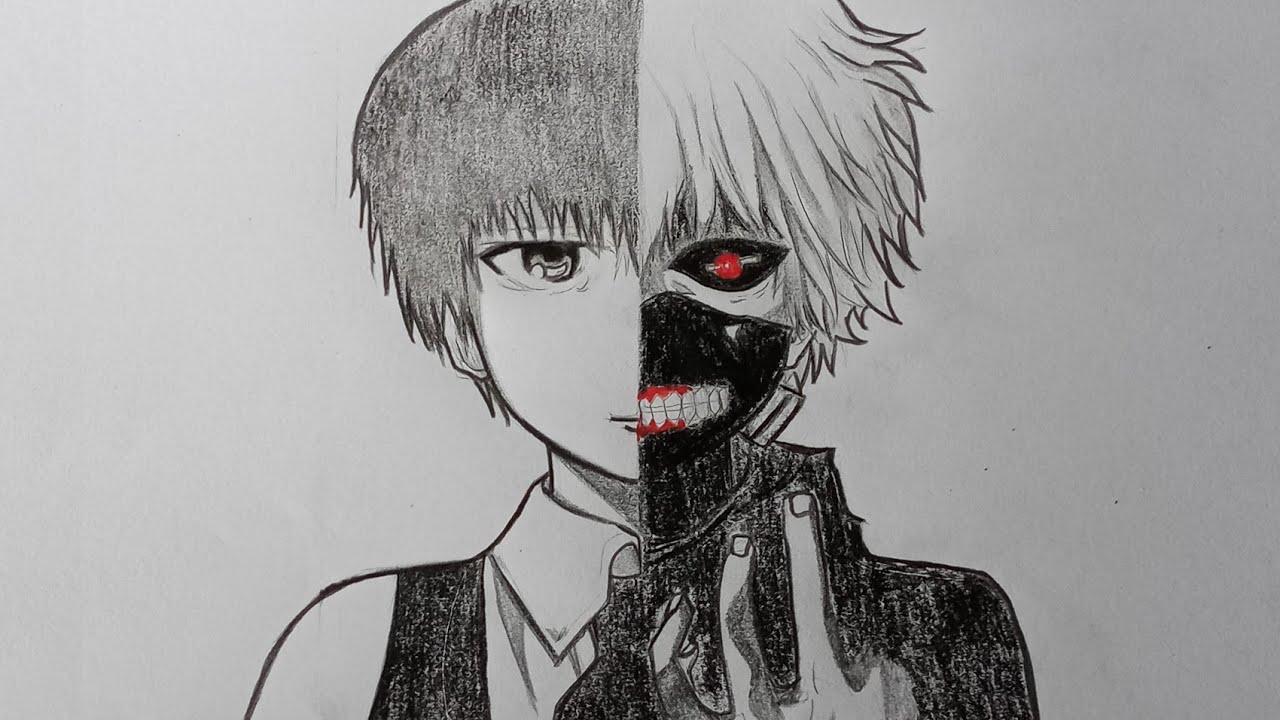 วาดรูปอนิเมะ : Ken Kenki เคน คาเนกิ | Tokyo Ghoul โตเกียวกลู - YouTube
