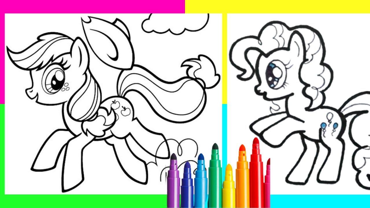 How To Draw My Little Pony, Drawing&Coloring Applejack, Pinkie Pie ...