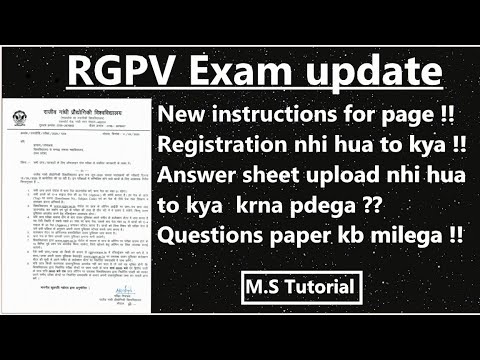 RGPV Exam update || New instruction for page || Answer sheet || by M.S ...
