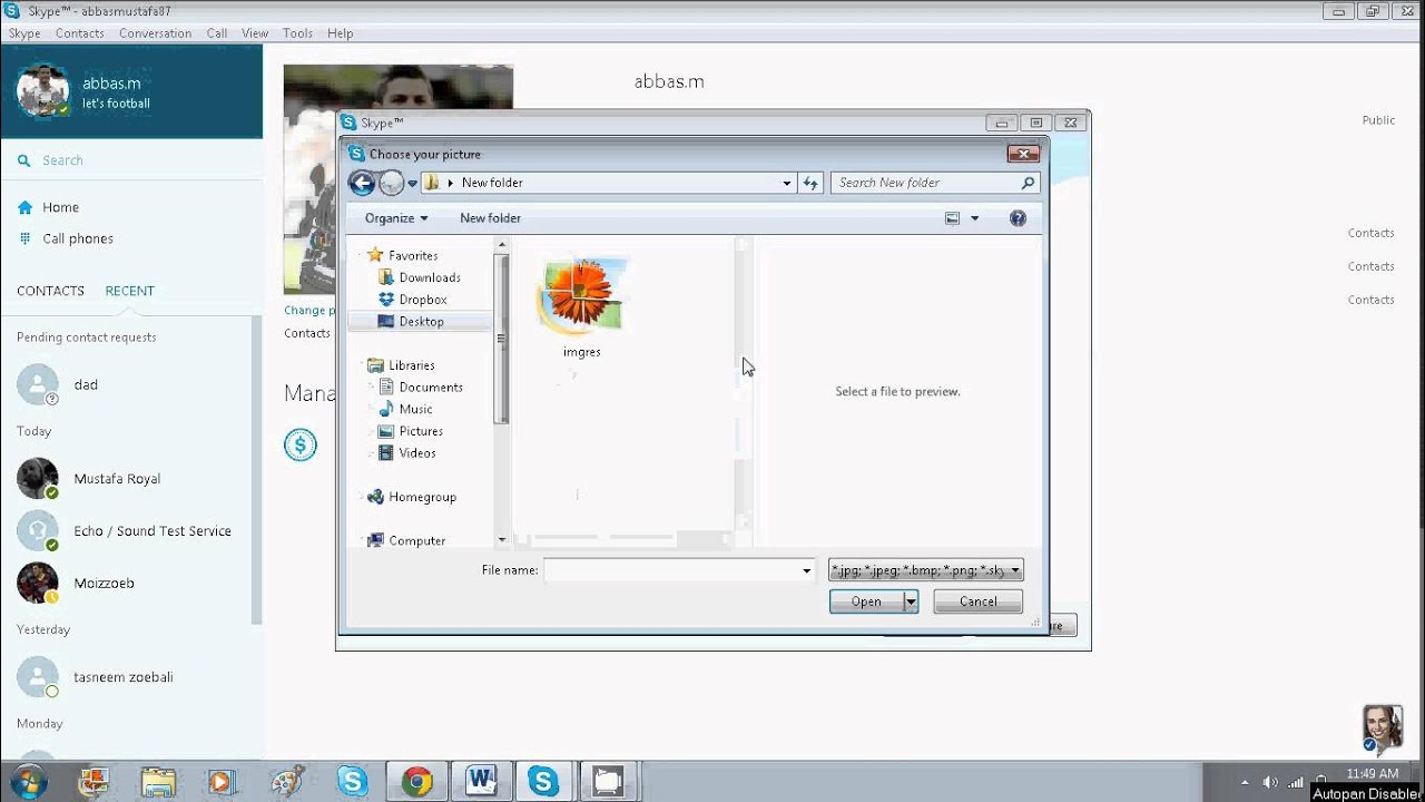 how to change skype profile pic - YouTube