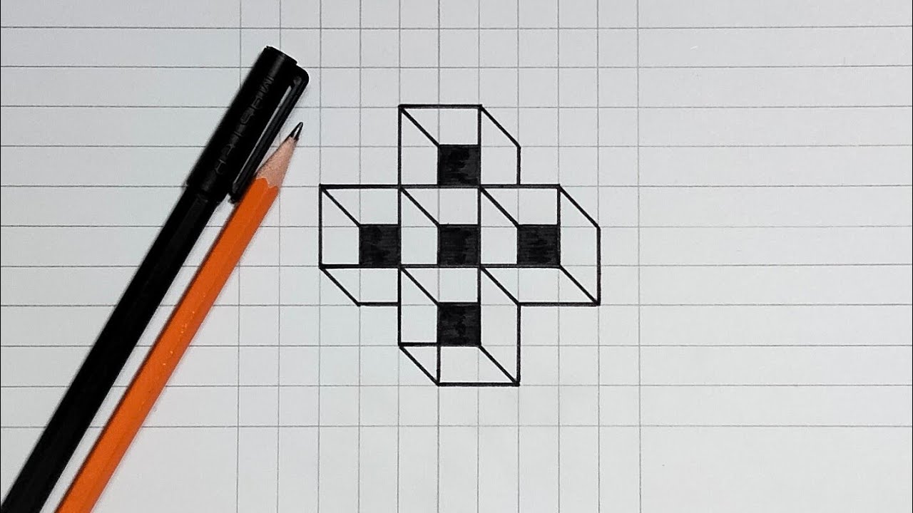 Easy 3D pattern art | How to draw a 3D drawing on paper - YouTube