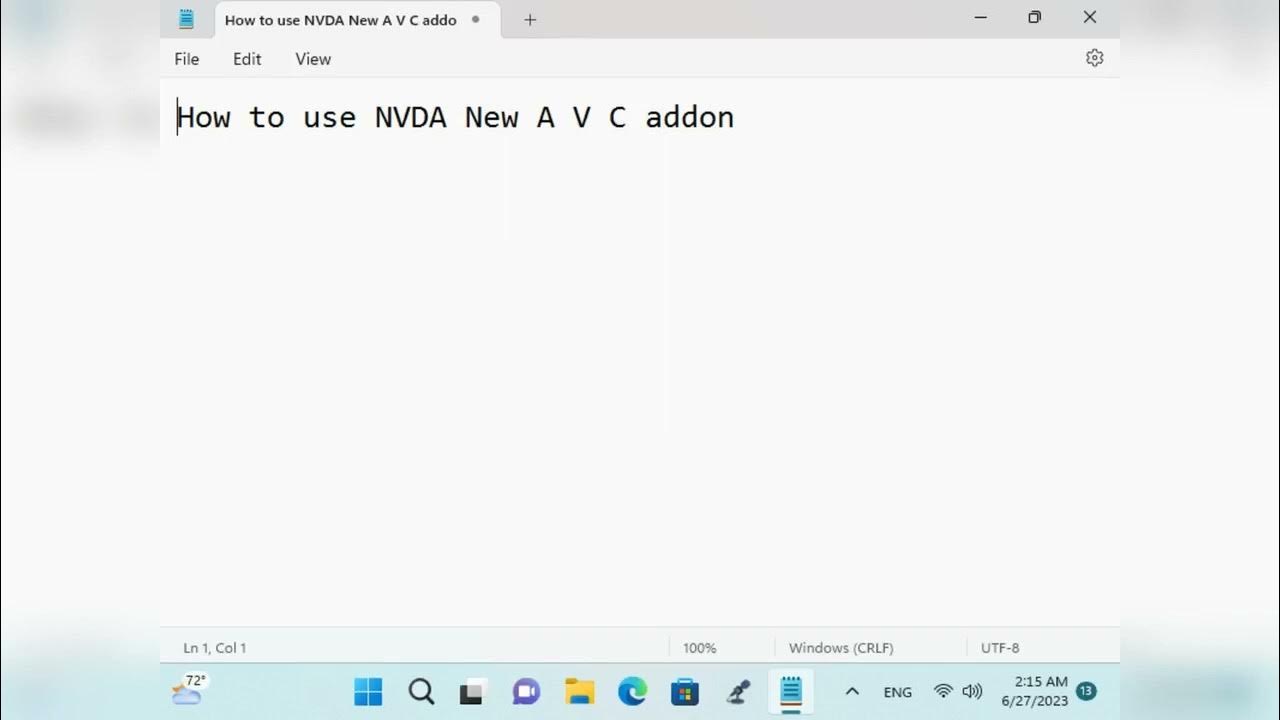 How to use NVDA New A V C addon - YouTube