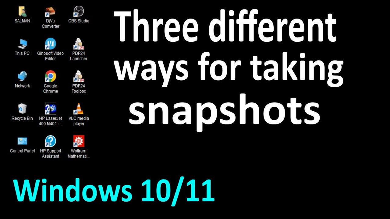 Three different ways of taking snapshot on computer - YouTube