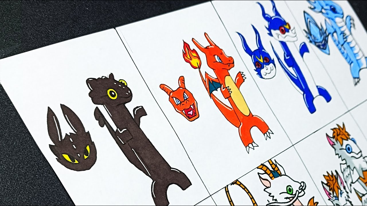 Drawing Toothless Dancing Meme in Differents Dragons NMD Art - YouTube