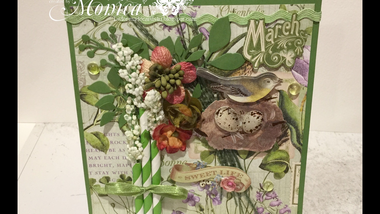 Graphic 45 March Card - YouTube