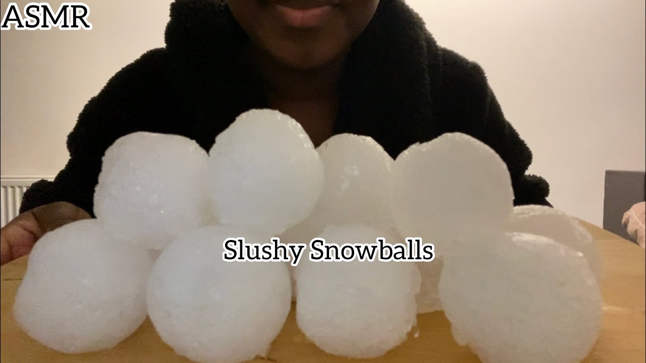 ASMR ICE EATING| SLUSHY SNOWBALLS| SATISFYING CRUNCHES| กินน้ำแข็ง | ăn ...