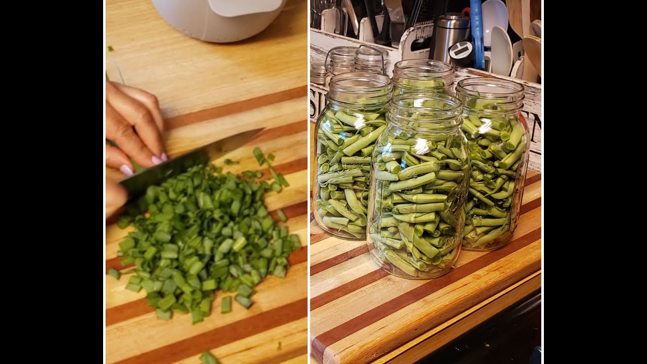 How I Preserve My Garden Harvest-Green Onions & Canning Green Beans ...