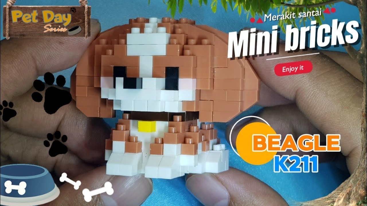 Merakit santai Beagle lego bricks Pet day series No.K211 - YouTube