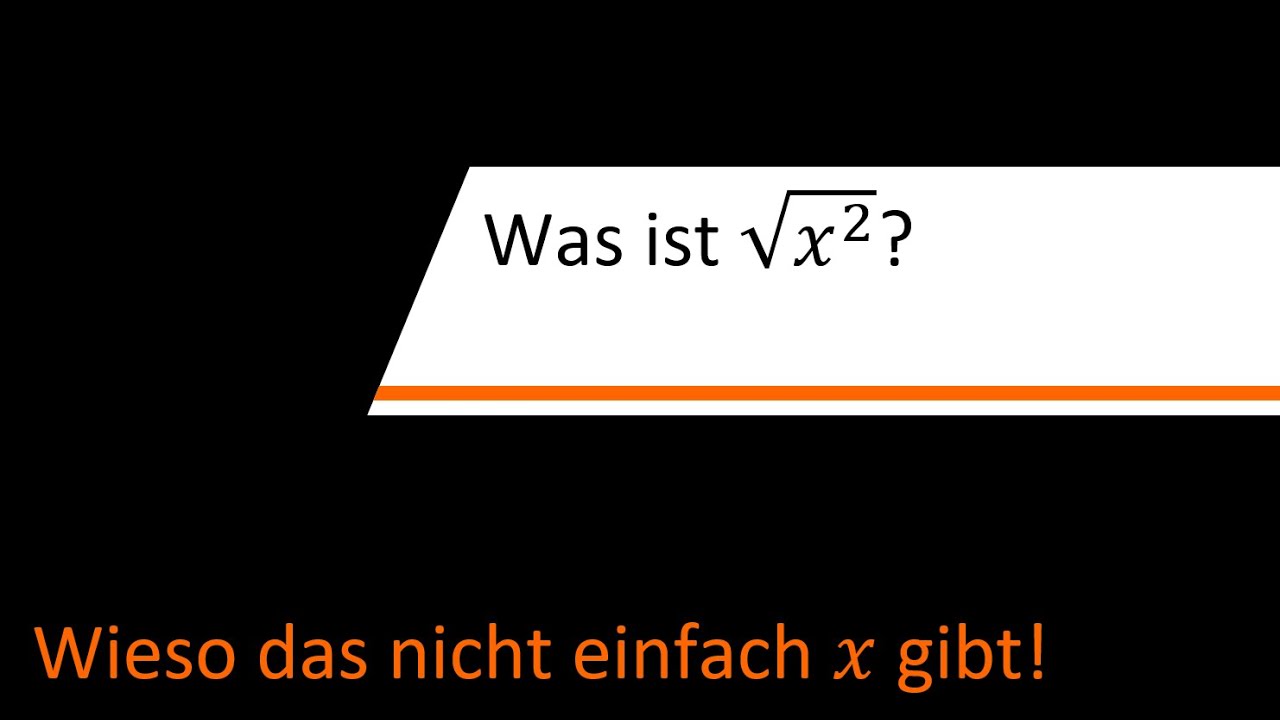 Wurzel Von X Hoch 2 YouTube