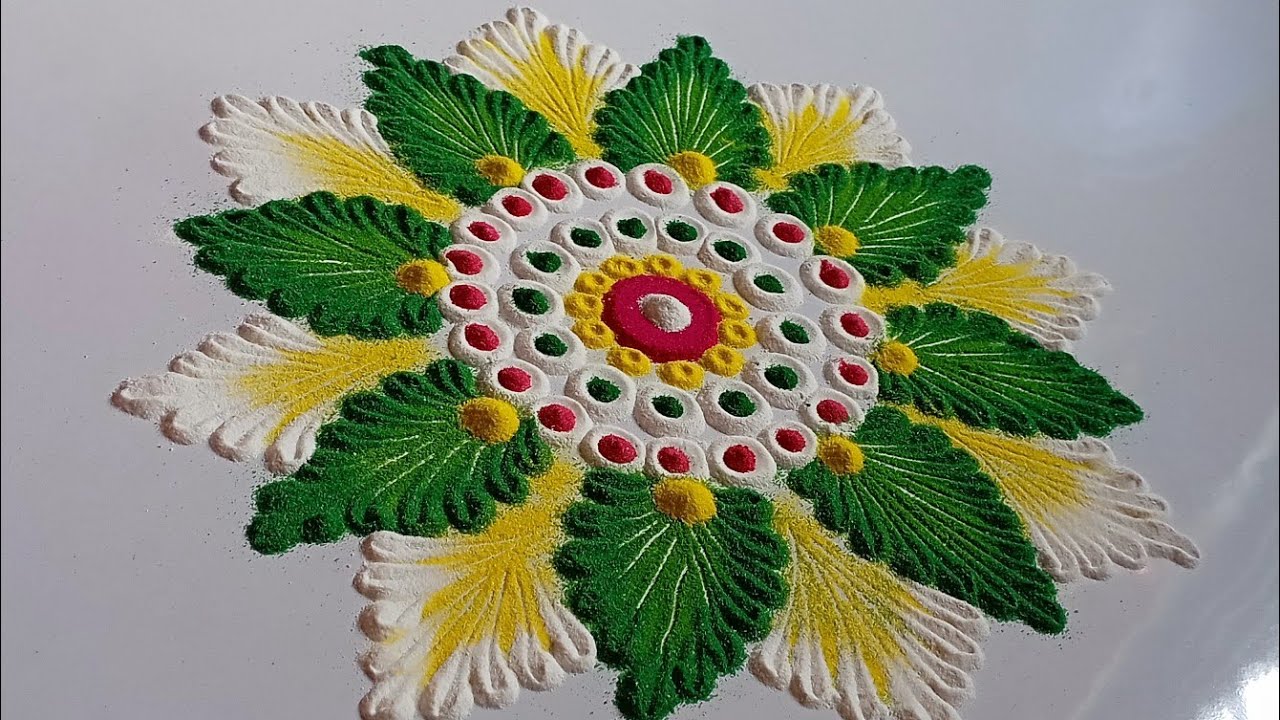 Simple rangoli design|Diwali rangoli design|Rangoli design in navaratri ...