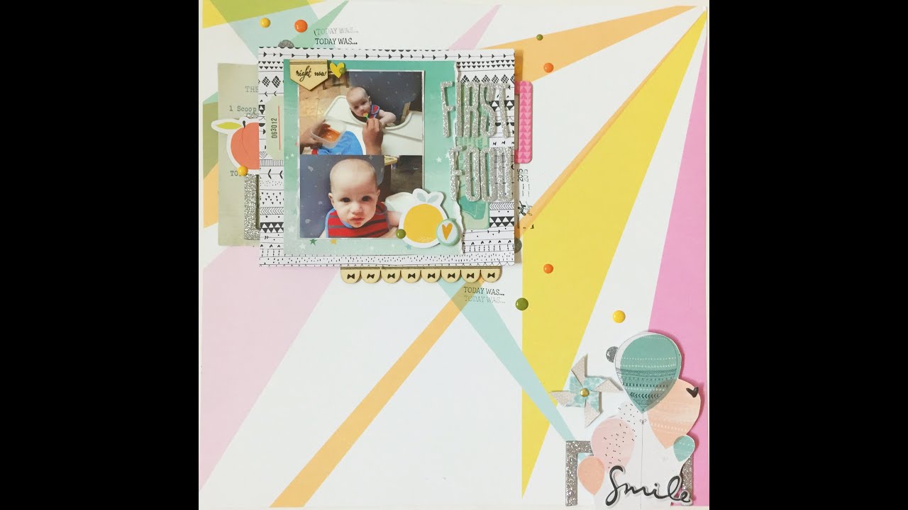 Scrapbooking process #16- First Food - YouTube
