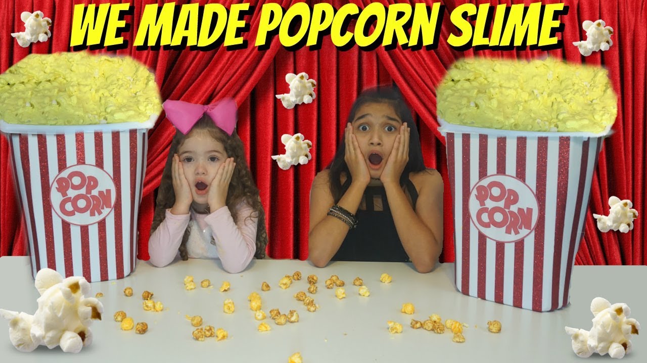 We made popcorn slime!!! Popcorn slime challenge - YouTube