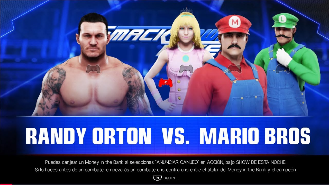 WWE 2k19 Randy Orton vs Mario Bros - YouTube