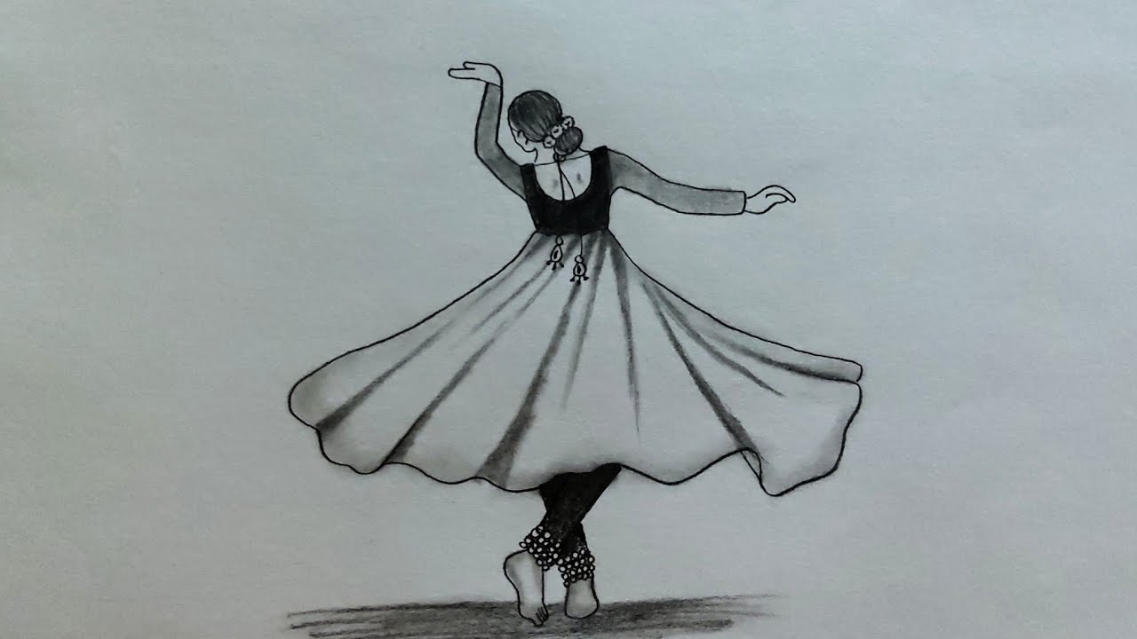 How to draw Dancing Girl -Pencil sketch || Drawing easy for beginner ...