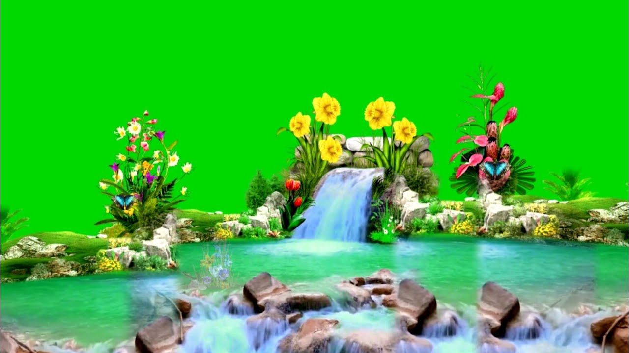 River green screen | Green screen video | waterfall green screen ...