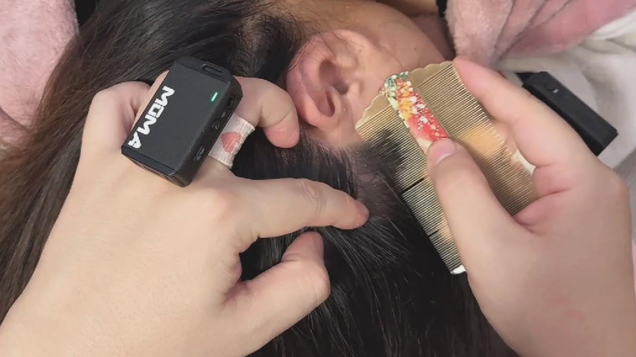 ASMR Scalp Relaxation: Tweezers & Comb Dandruff Cleaning | No Talking ...