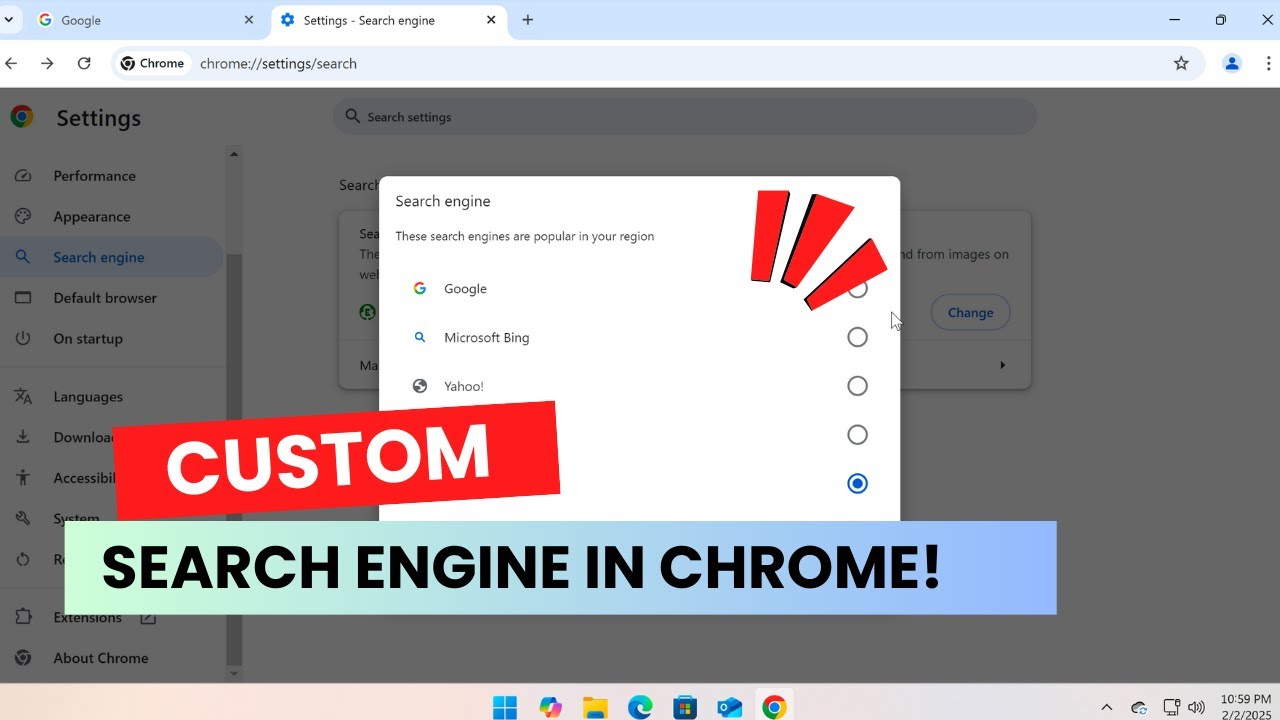 How to Change Search Engine in Google Chrome | Quick and Easy - YouTube