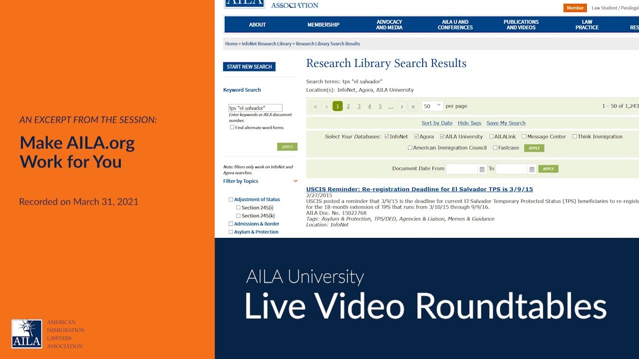 How to Search on AILA.org - YouTube