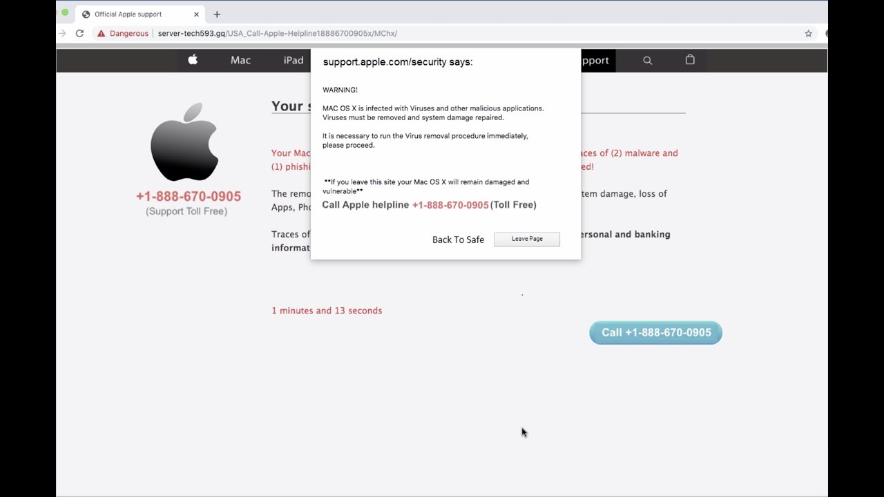 How to remove "Call Apple Helpline" POP-UP scam using Combo Cleaner ...