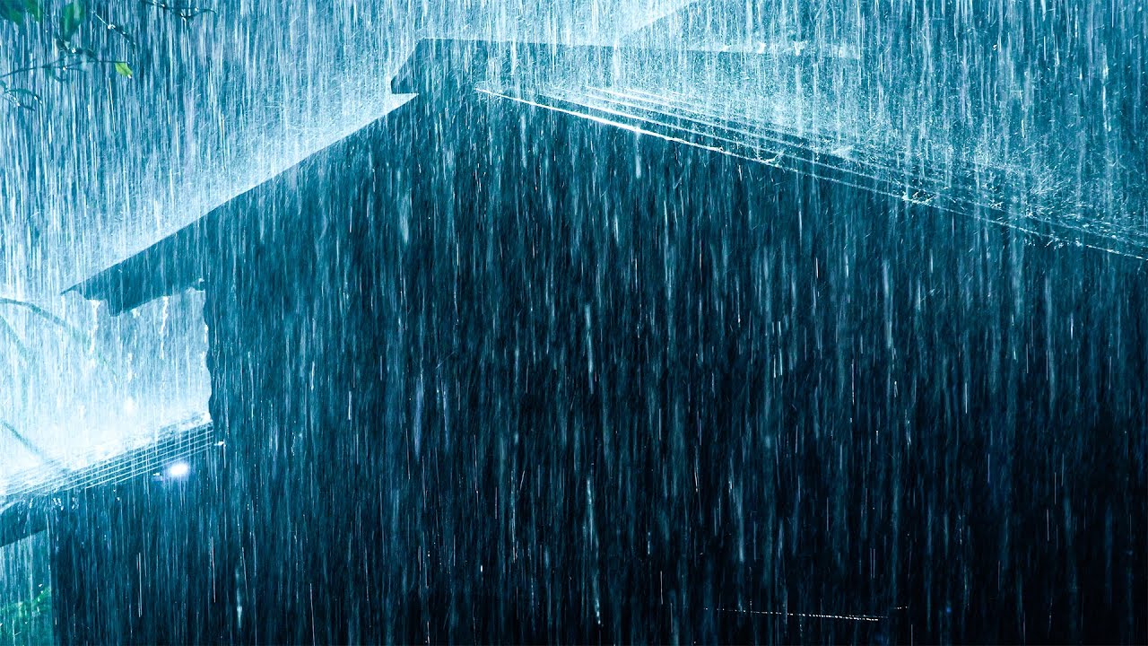 Cure Insomnia to Sleep Well with Heavy Pouring Rain & Mighty Thunder ...