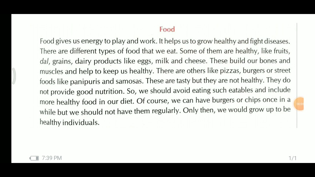 (7) ENGLISH: PARAGRAPH WRITING SAMPLE: FOOD - YouTube