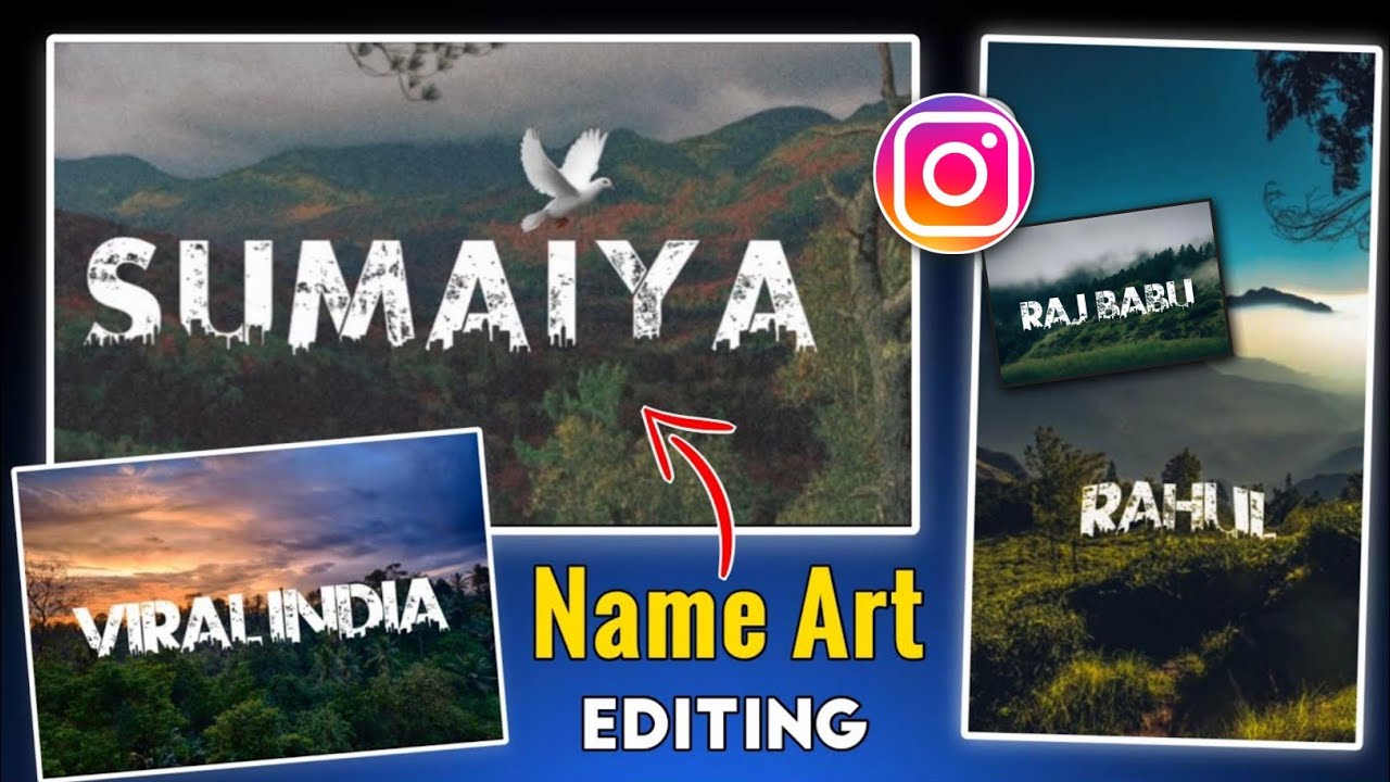 Trending Name Art Photo Editing Tutorial | Instagram Viral Name Art ...