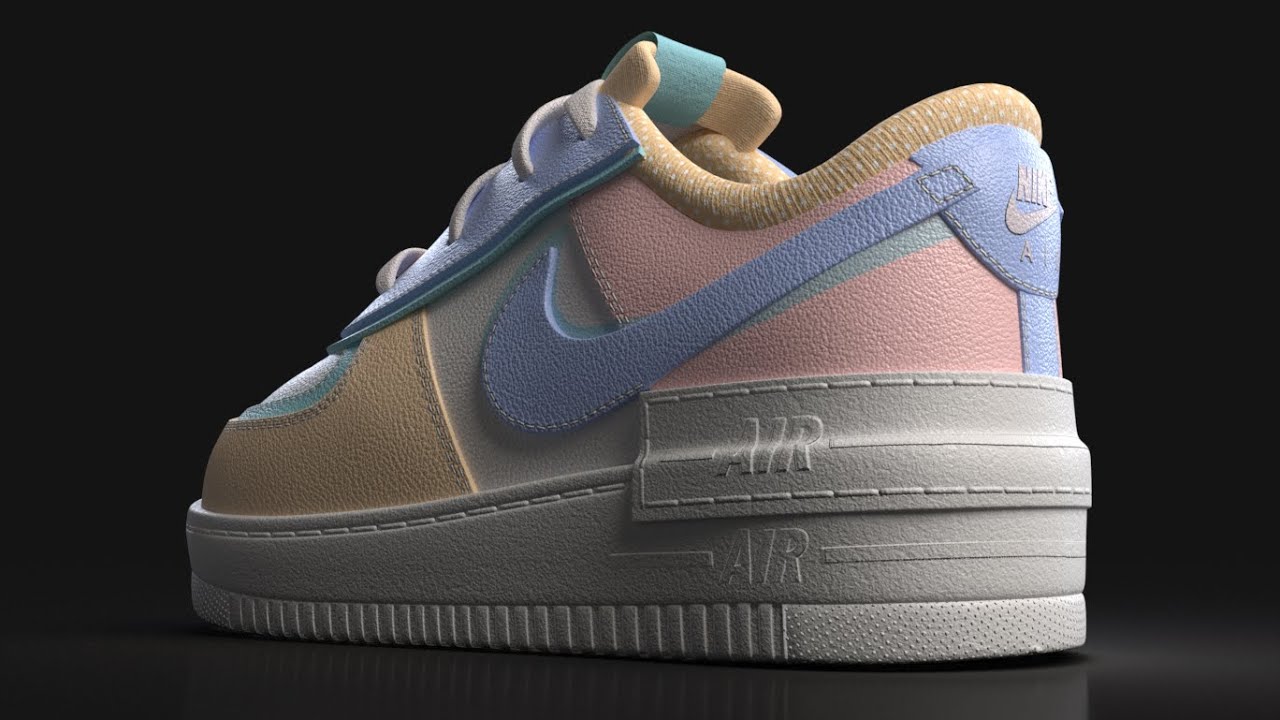 Stylized NIKE Air Force One 3D Modeling Demo - YouTube
