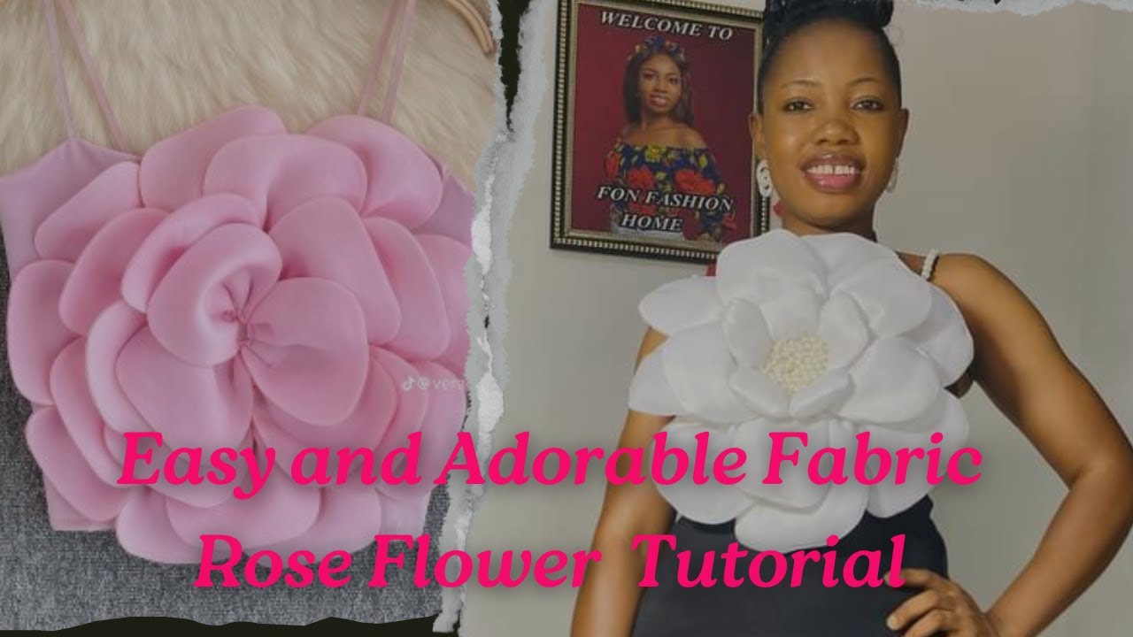 How to Cut and Sew Fabric Rose Flower. - YouTube