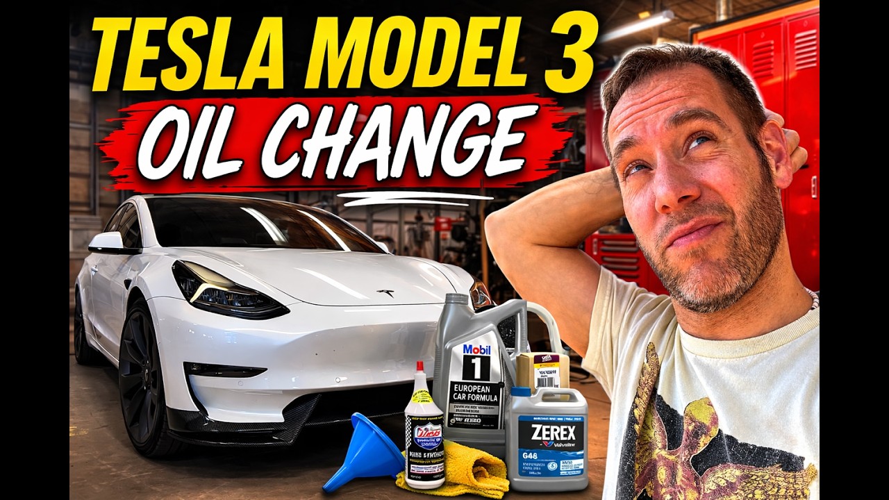 Doing an oil change and maintenance on my buddy's Tesla Model 3 ...