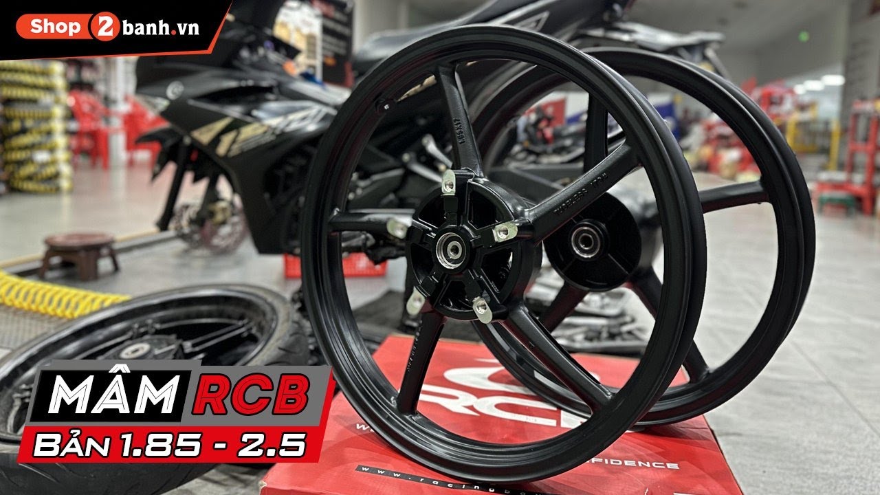 Nâng cấp mâm RCB 5 cây bản 1.85 - 2.5 cho Exciter 150 sang hẳn dàn chân ...